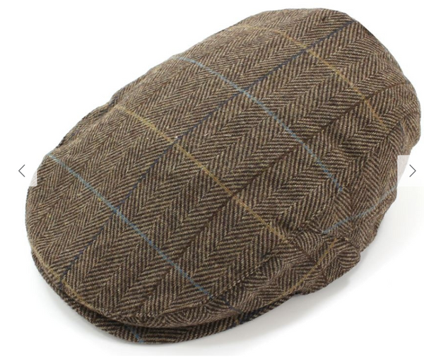 Herringbone check flat cap – The Costume Store